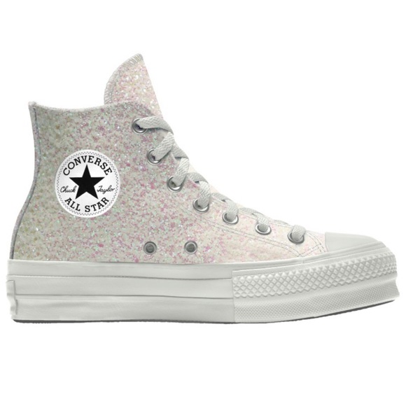 Converse | Shoes | Custom Chuck Taylor All Star Lift Platform Glitter ...